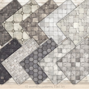 Pavement Digital Paper Sidewalk Printable Paper Pathway Pattern Stone ...