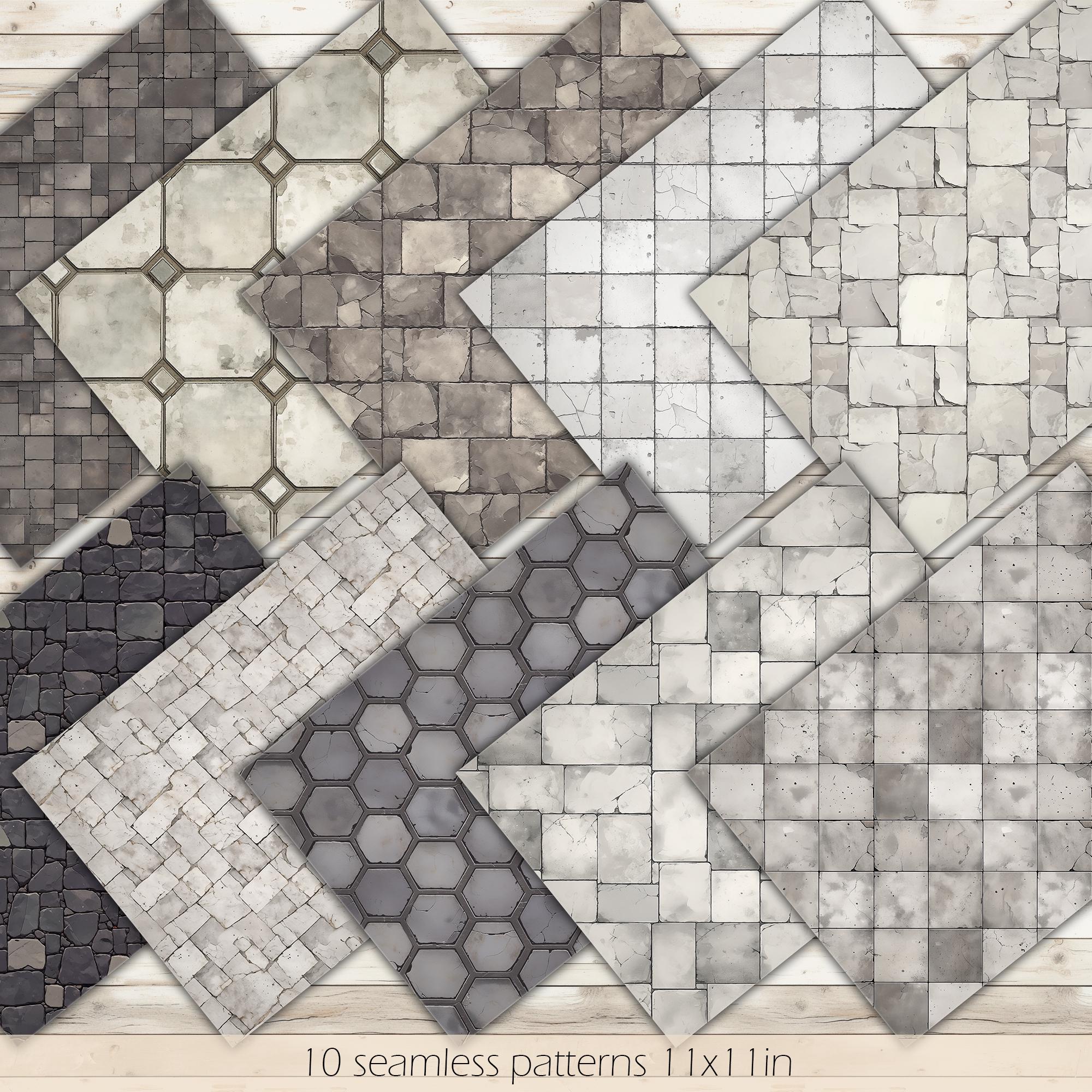 Pavement Digital Paper Sidewalk Printable Paper Pathway Pattern Stone ...
