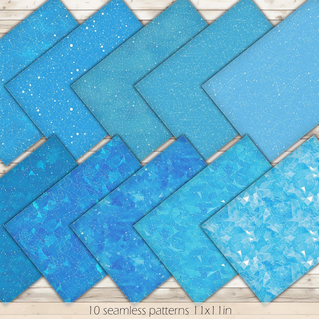Blue Galaxy Printable Paper Constellations Pattern Blue Starry Sky ...