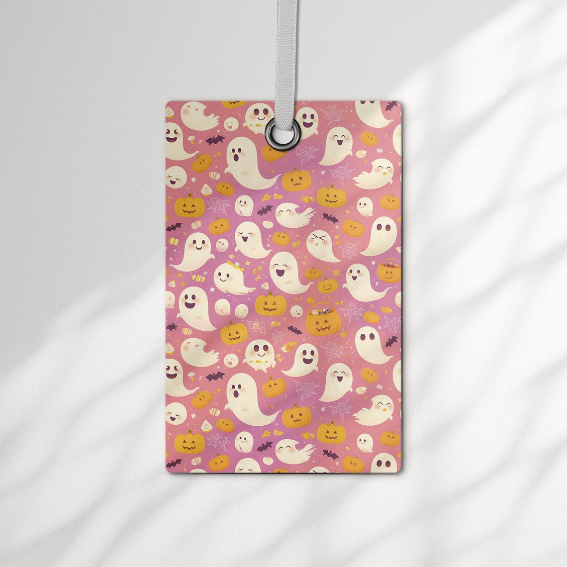 Pastel Halloween Seamless Pattern: Kawaii Ghosts, Pumpkins (PNG Digital ...