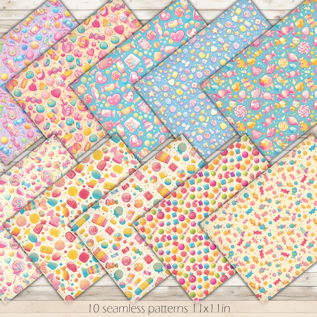 Candy Digital Paper Candy Printable Paper Candy Pattern Candy ...
