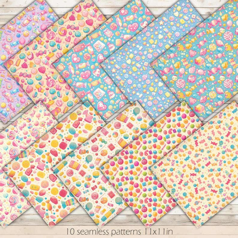 Candy Digital Paper Candy Printable Paper Candy Pattern Candy ...