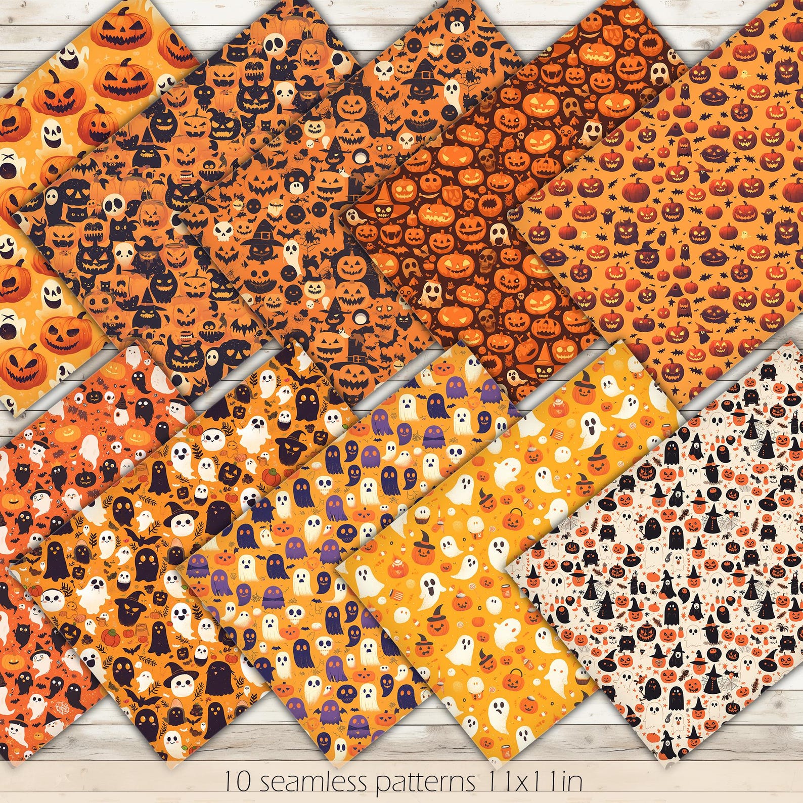 Halloween Digital Paper Halloween Seamless Pattern Halloween Printable ...