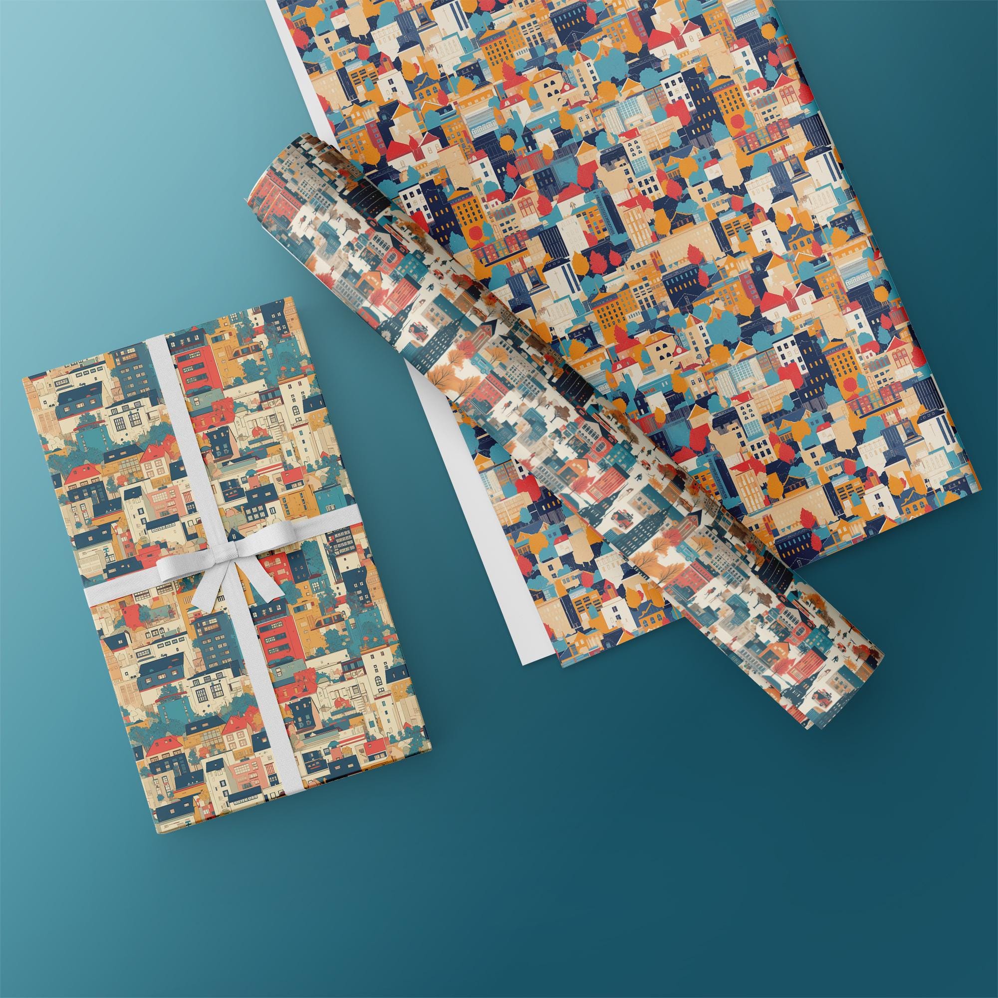 Cityscape Digital Paper City Printable Paper Skyline Pattern City ...