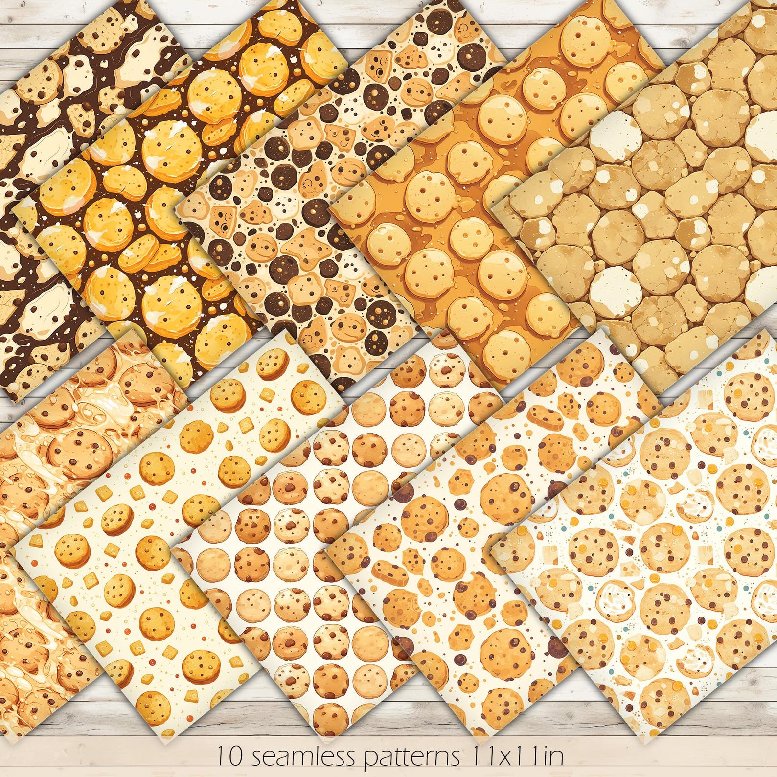 Cookie Digital Paper Cookie Printable Paper Baking Pattern Cookie ...