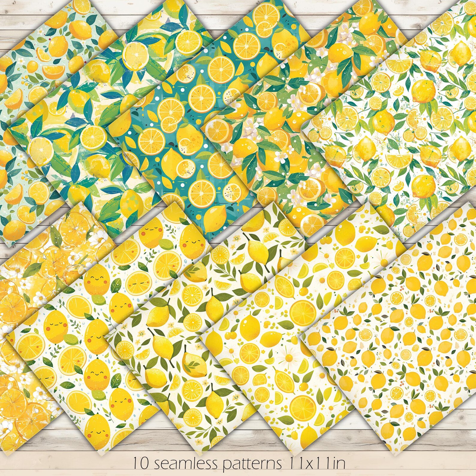 Lemon Digital Paper Lemon Printable Paper Lemon Pattern Lemon ...