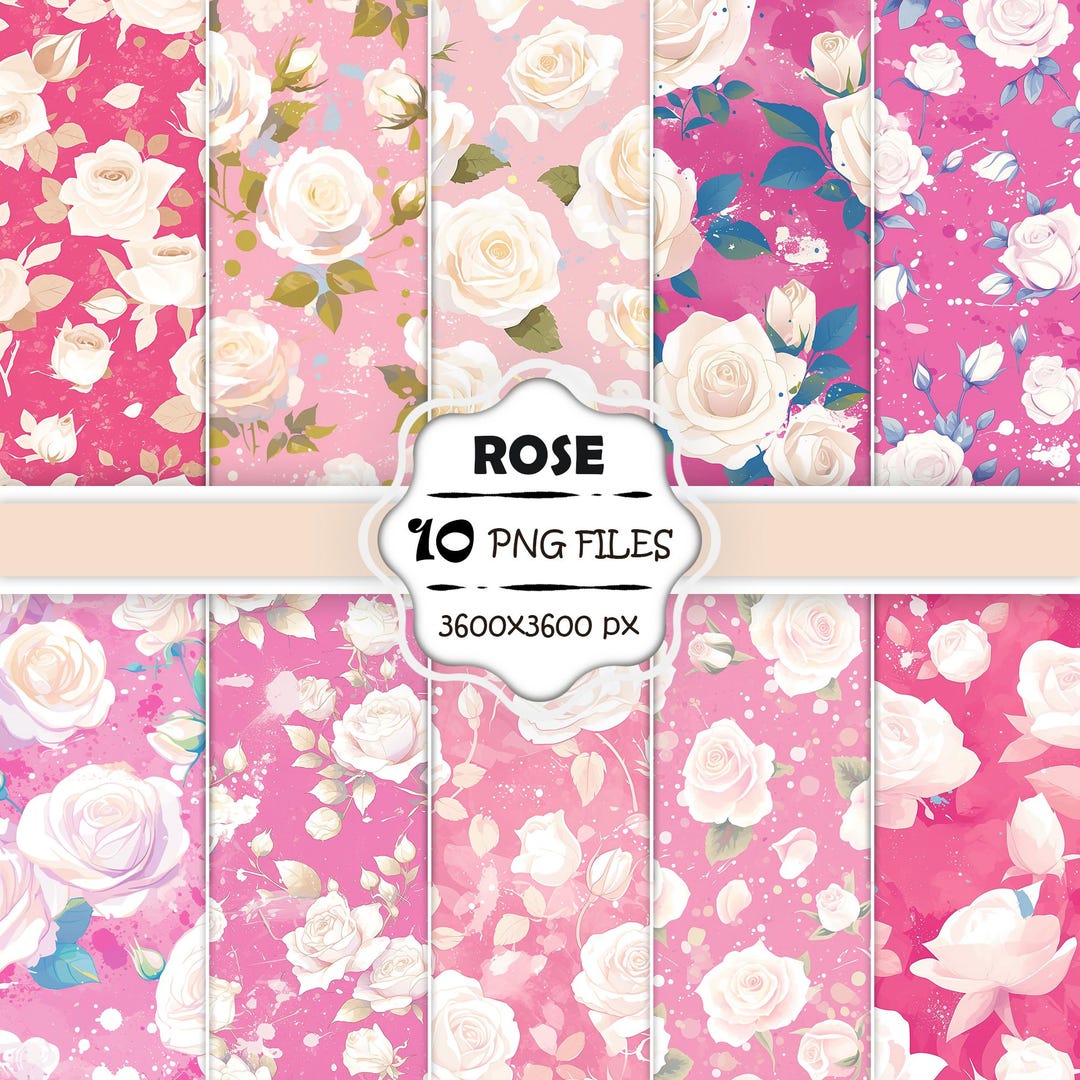 White Rose Printable Paper Rose Pattern Rose Background Rose Seamless ...