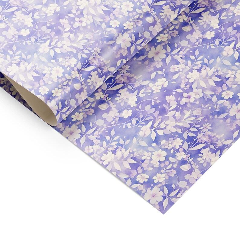Lavender Watercolor Floral Digital Paper Purple Watercolor Printable ...