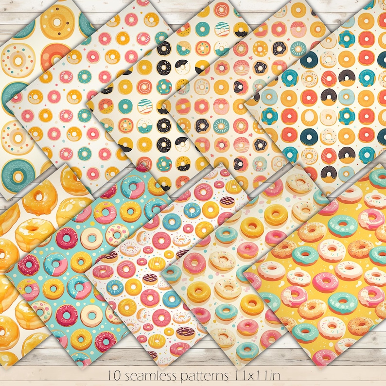 Pastel Donut Digital Paper Donut Seamless Pattern Donut Printable Paper ...