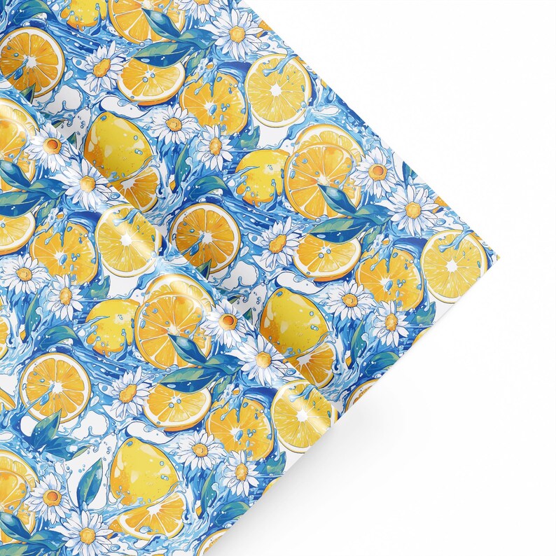 Citrus Digital Paper Lemon Printable Paper Citrus Pattern Lemon ...