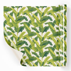 Banana Tree Leaves Digital Paper Bright Tropical Leaves Background ...