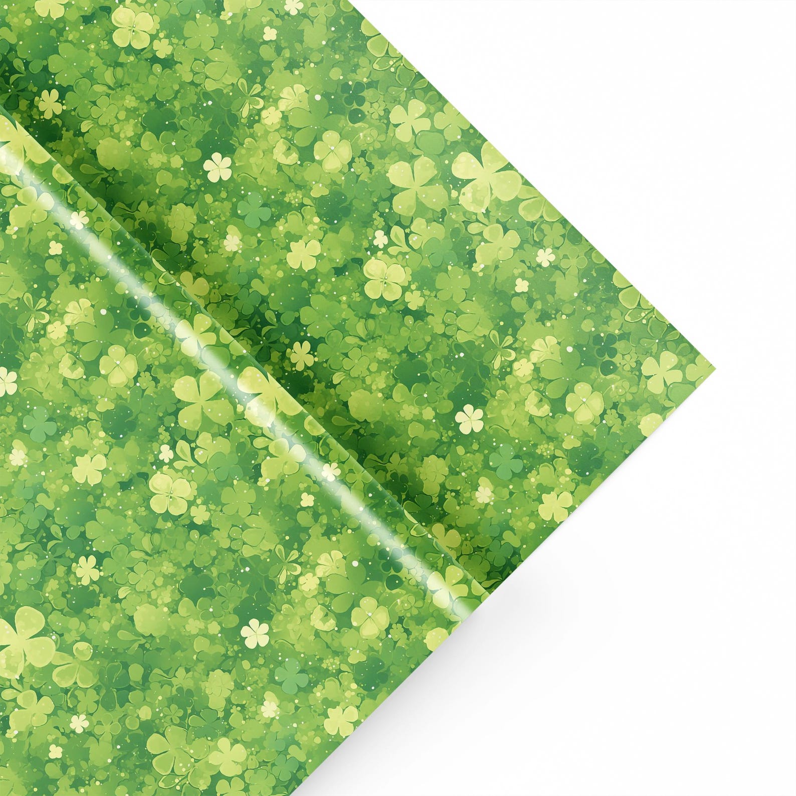 Watercolor Clover Digital Paper Shamrock Printable Paper Four Leaf ...