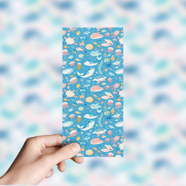 Cute Ocean Digital Paper Ocean Printable Paper Ocean Pattern Ocean ...