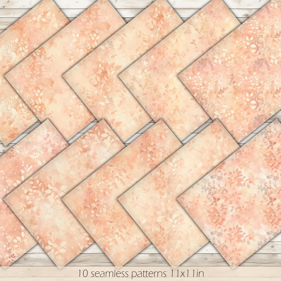 Pastel Peach Watercolor Digital Paper Delicate Watercolor Seamless ...