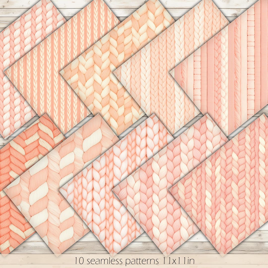 Pastel Peach Knitting Background Light Orange Knitting Seamless Pattern ...