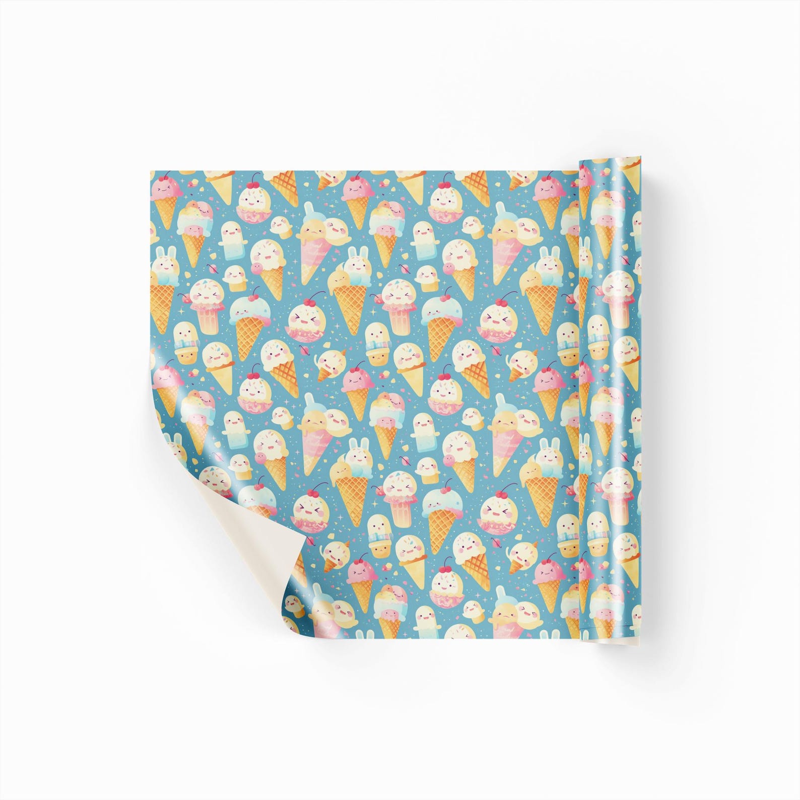 Cute Ice Cream Seamless Pattern Ice Cream Texture Ice Cream Digital ...