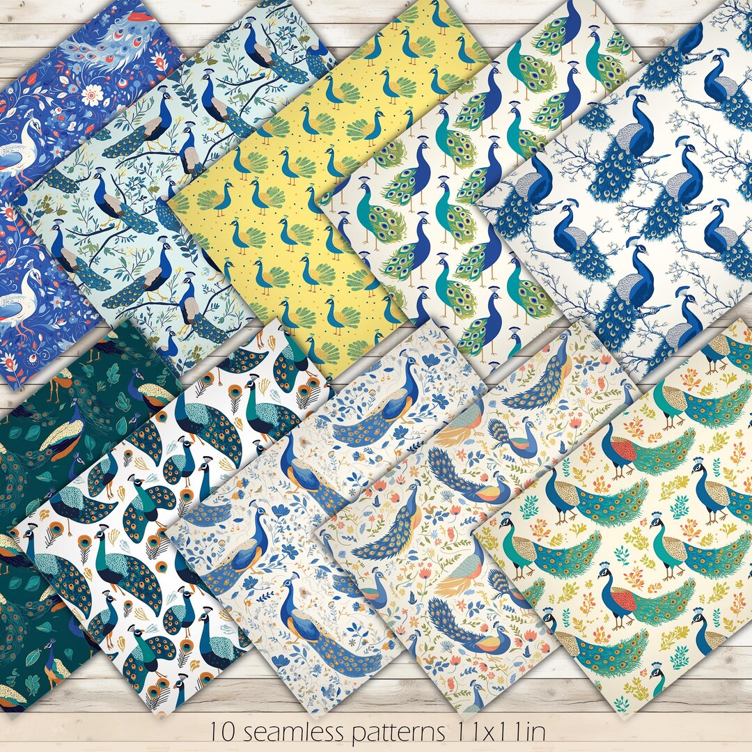 Peacock Seamless Pattern Peacock Background Peacock Scrapbooking ...