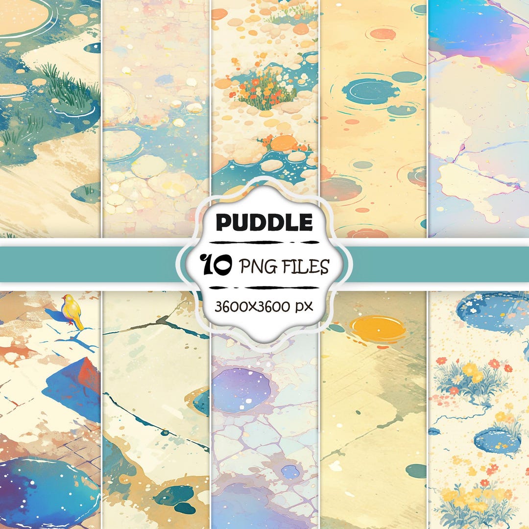 Puddle Digital Paper Puddle Texture Puddle Printable Paper Puddle ...