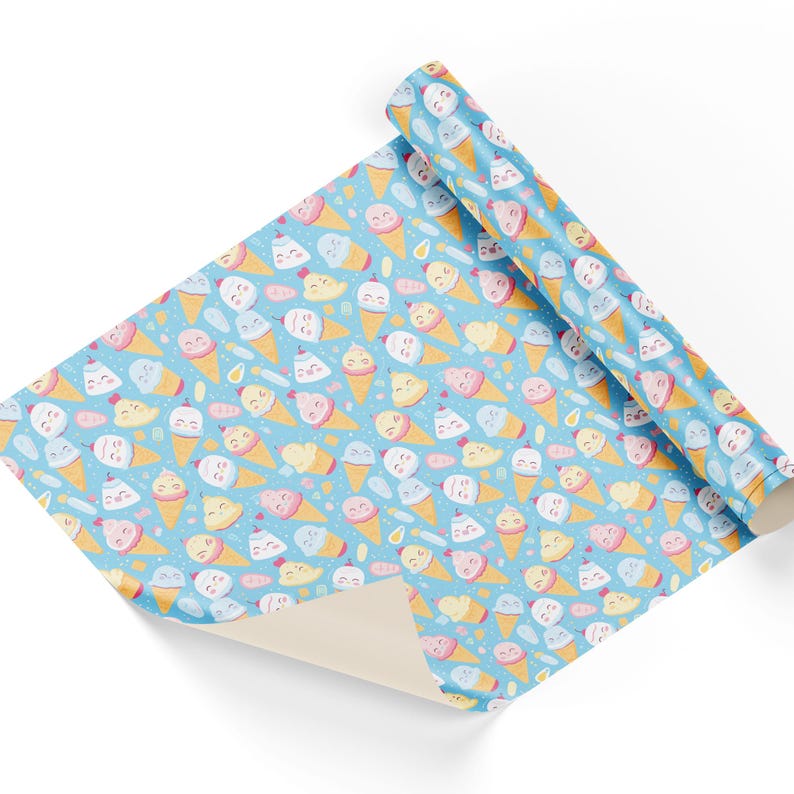 Cute Ice Cream Seamless Pattern Ice Cream Texture Ice Cream Digital ...