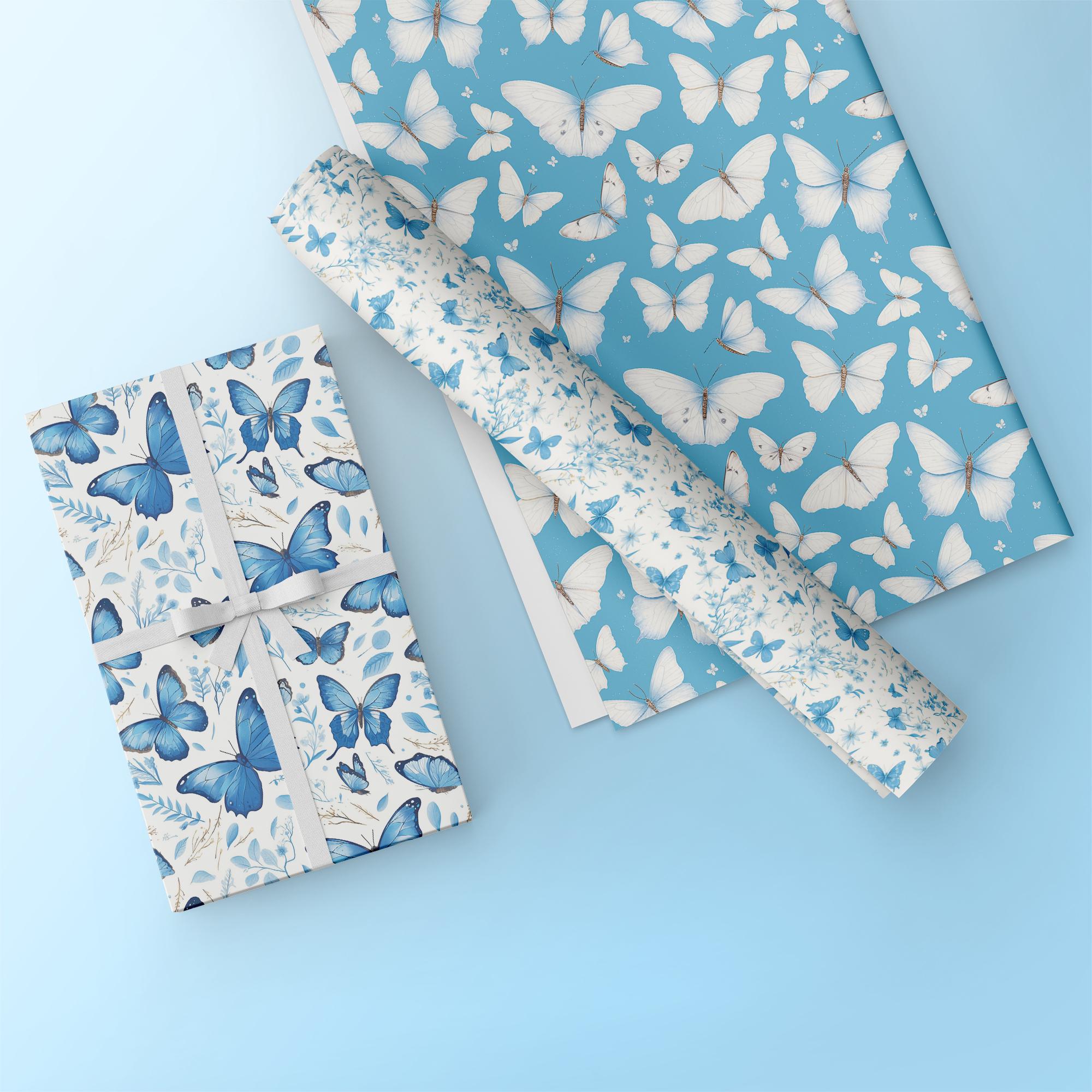 Blue Butterfly Texture Butterflies Digital Paper Butterfly Seamless ...