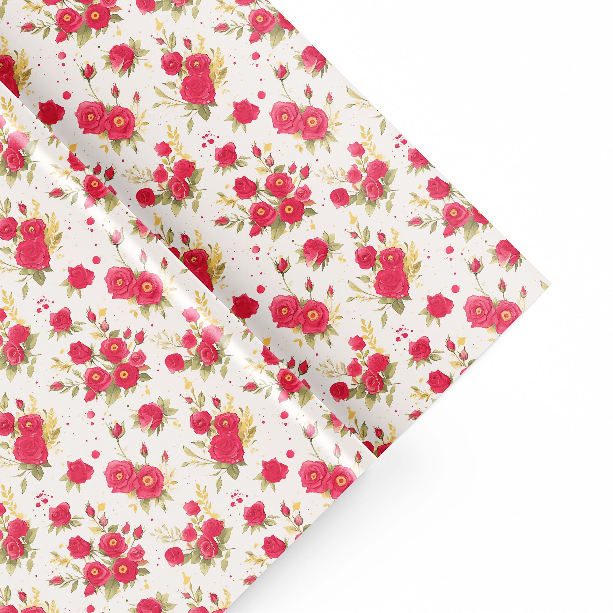 Red Rose Paper Rose Scrapbooking Paper Rose Digital Paper Rose ...