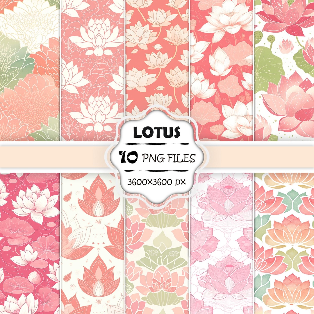 Lotus Seamless Pattern Lotus Printable Paper Lotus Pattern Lotus ...