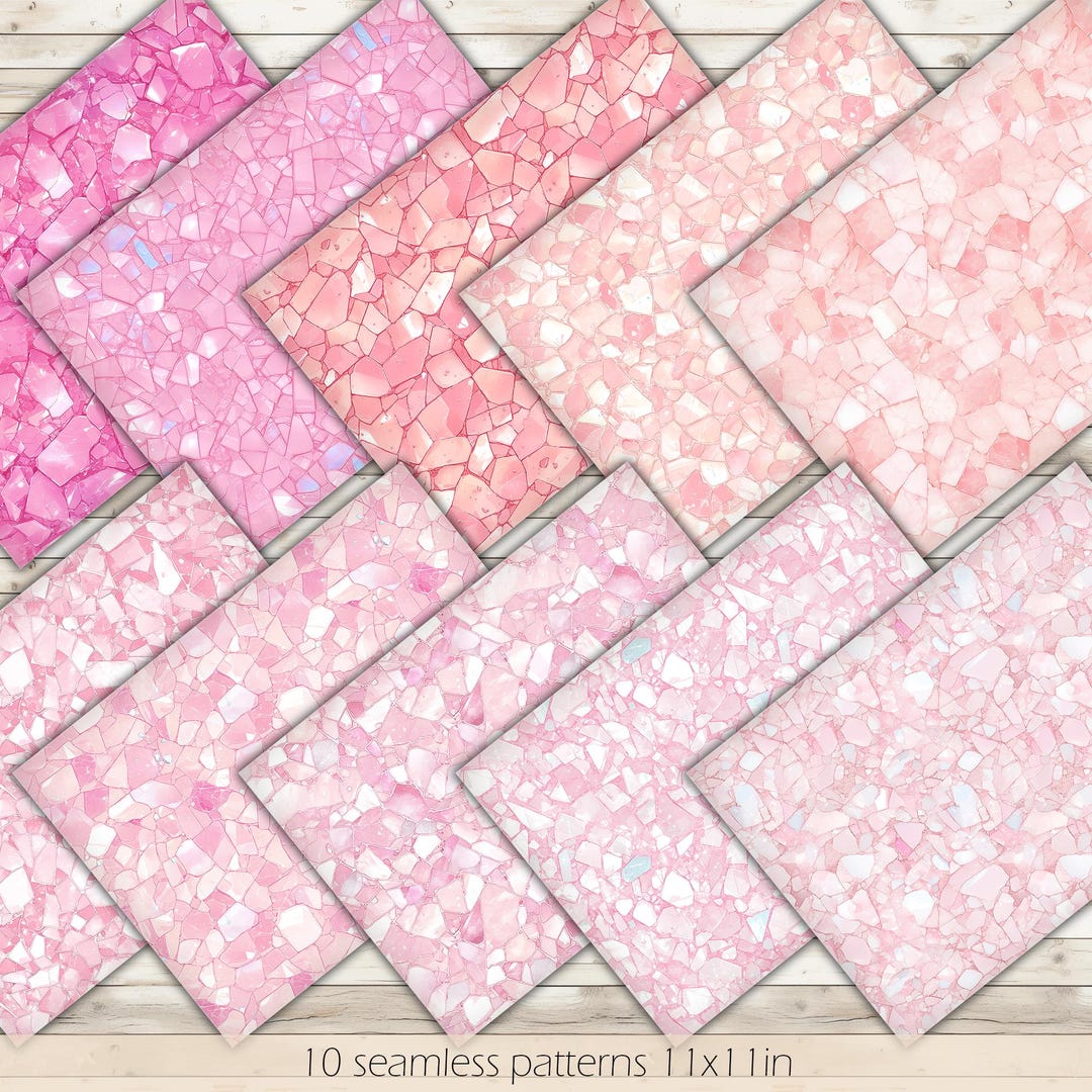 Pink Broken Glass Digital Paper Pink Glass Printable Paper Shattered ...