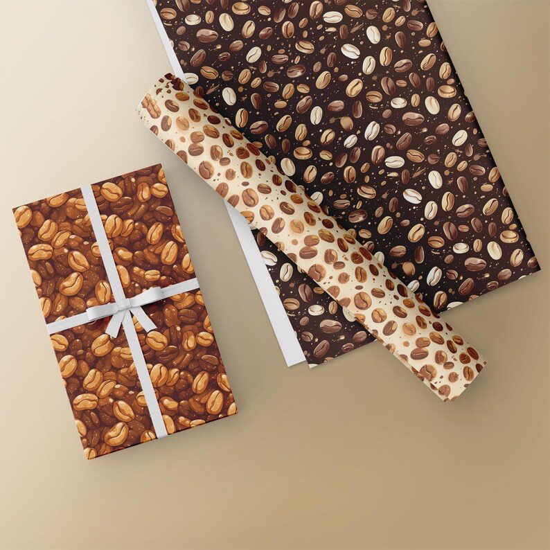 Coffee Beans Digital Paper Coffee Printable Paper Coffee Beans Pattern ...