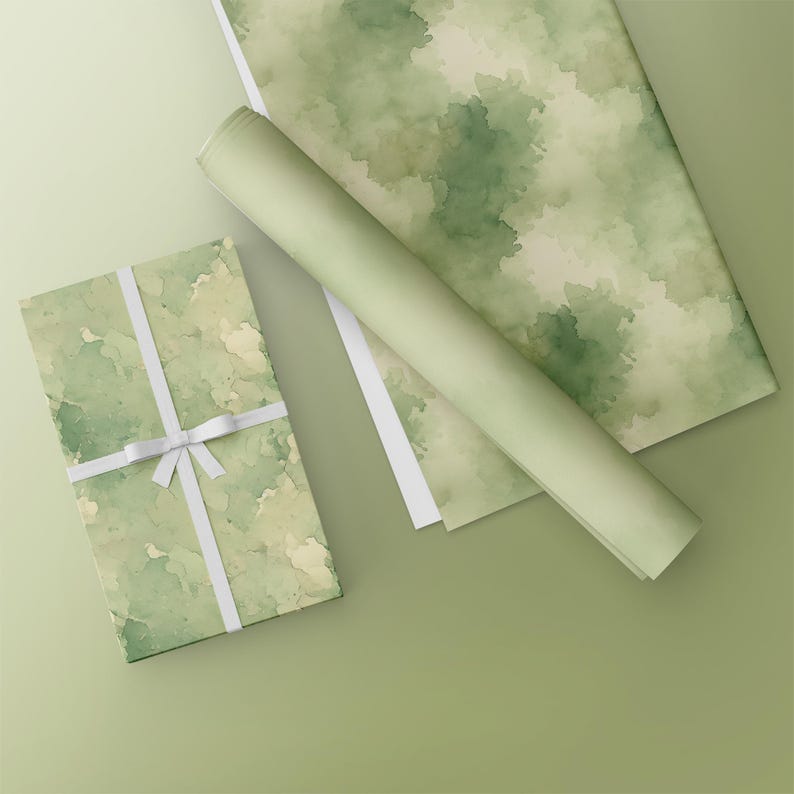 Sage Green Watercolor Paper Light Green Watercolor Digital Paper Sage ...