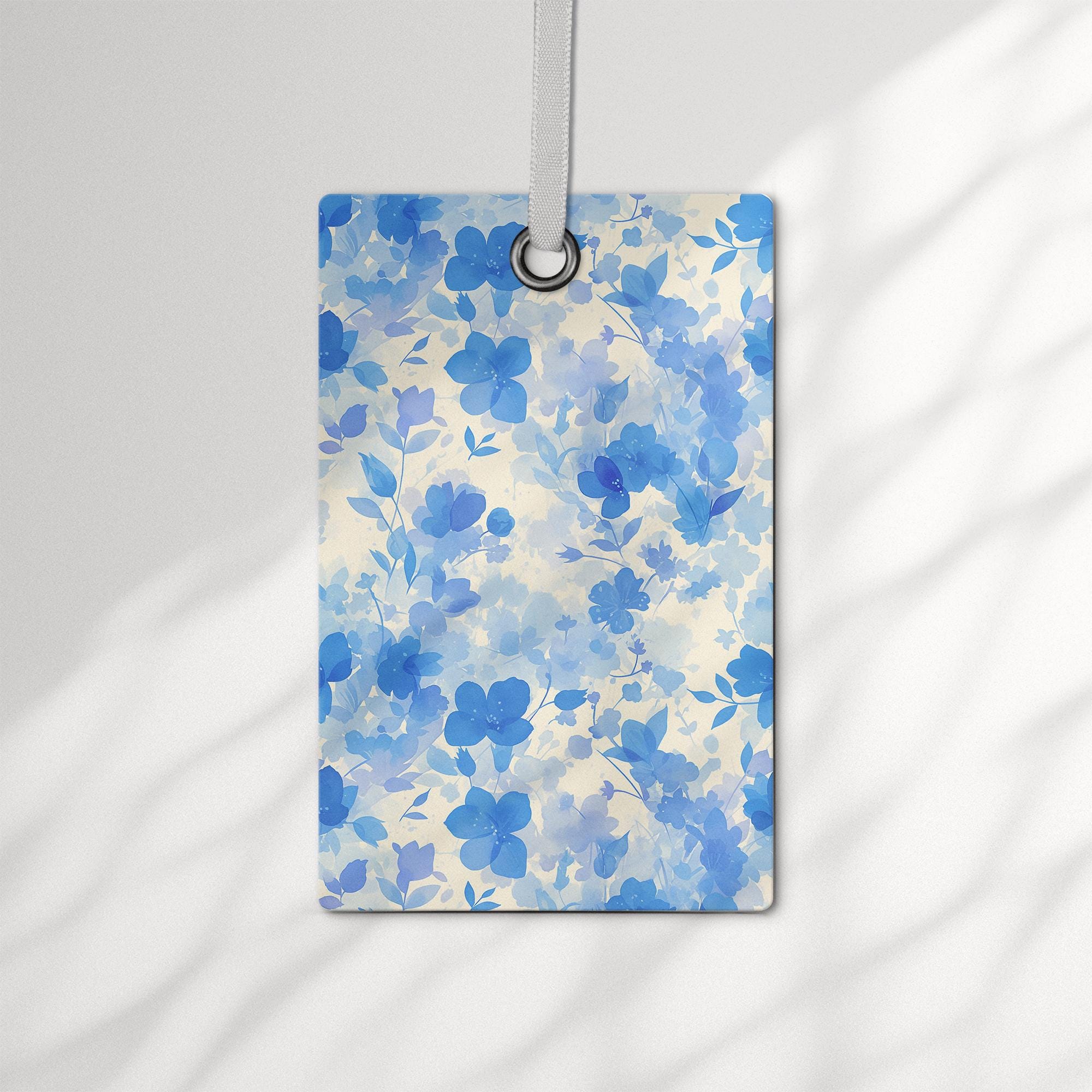 Blue Watercolor Floral Digital Paper Blue Watercolor Printable Paper ...