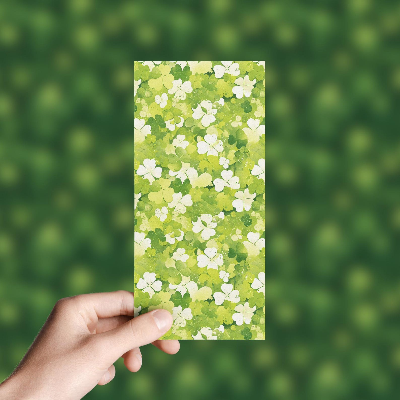 Watercolor Clover Digital Paper Shamrock Printable Paper Four Leaf ...