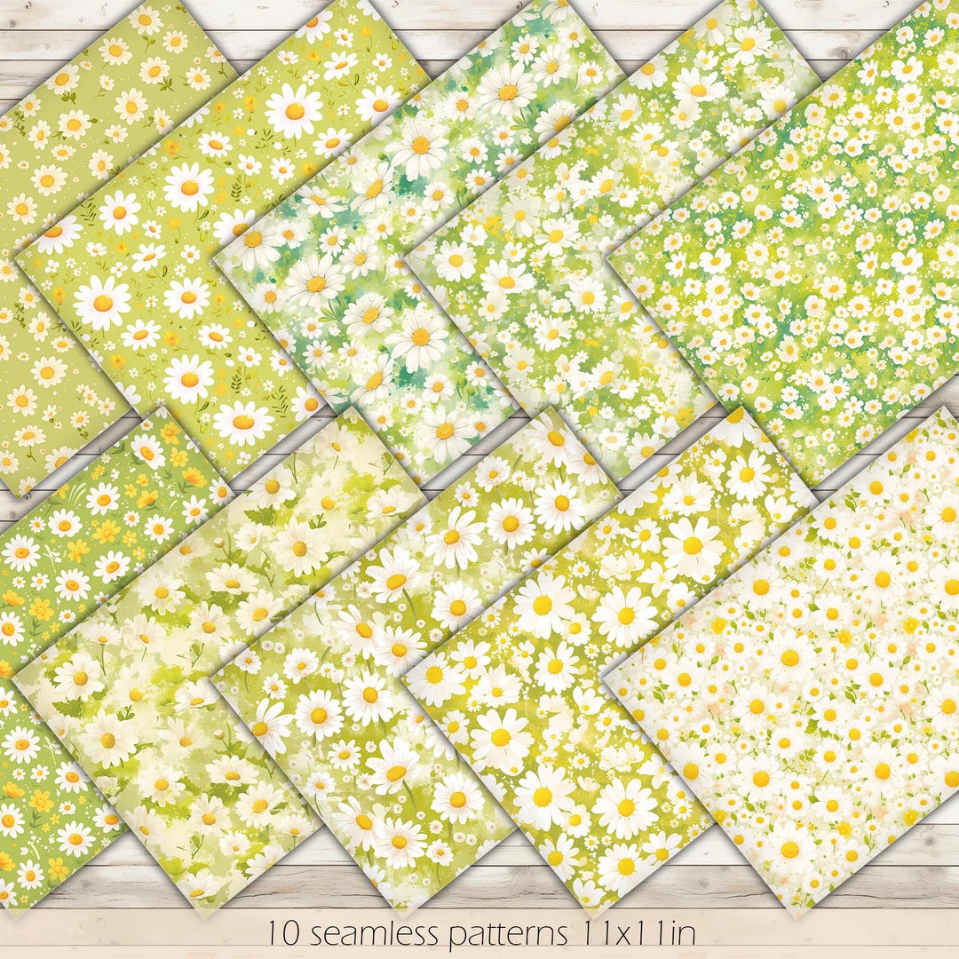 Daisy Digital Paper Daisy Printable Paper Daisy Pattern Daisy ...