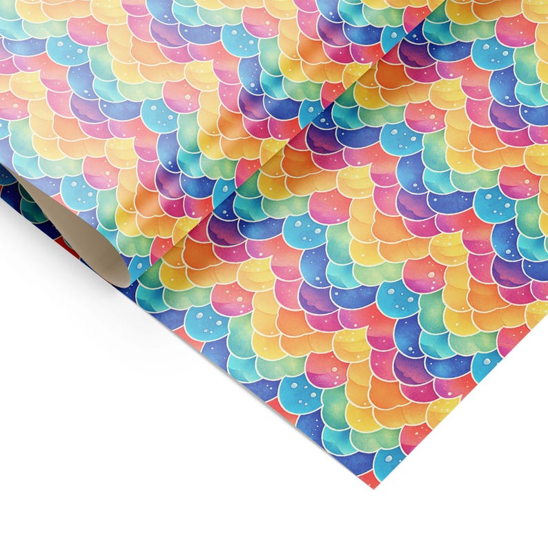 Rainbow Scales Seamless Pattern Scales Printable Paper Scales Pattern ...