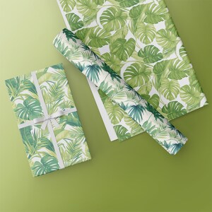 Tropical Leaves Digital Paper Jungle Background Monstera Leaves ...