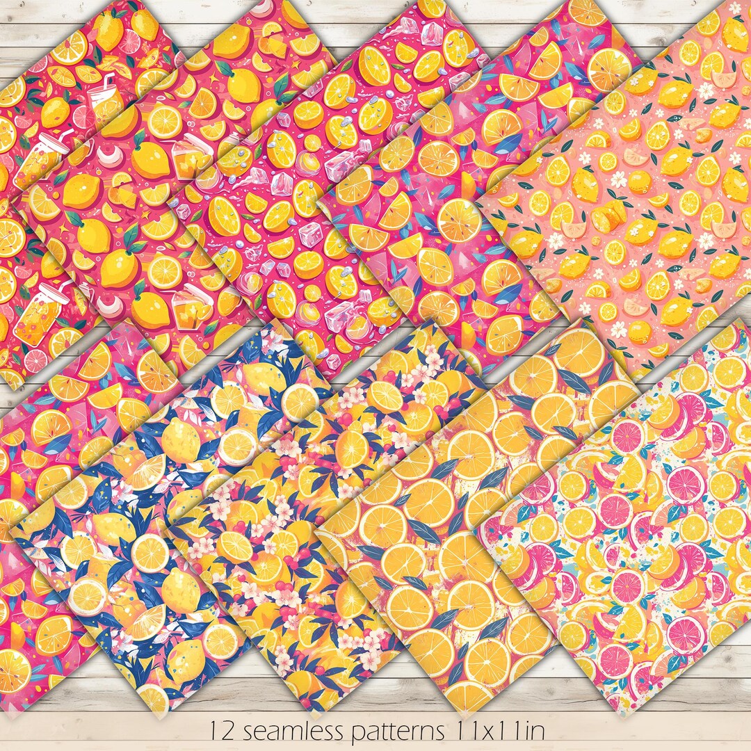 Citrus Digital Paper Citrus Printable Paper Citrus Pattern Citrus ...