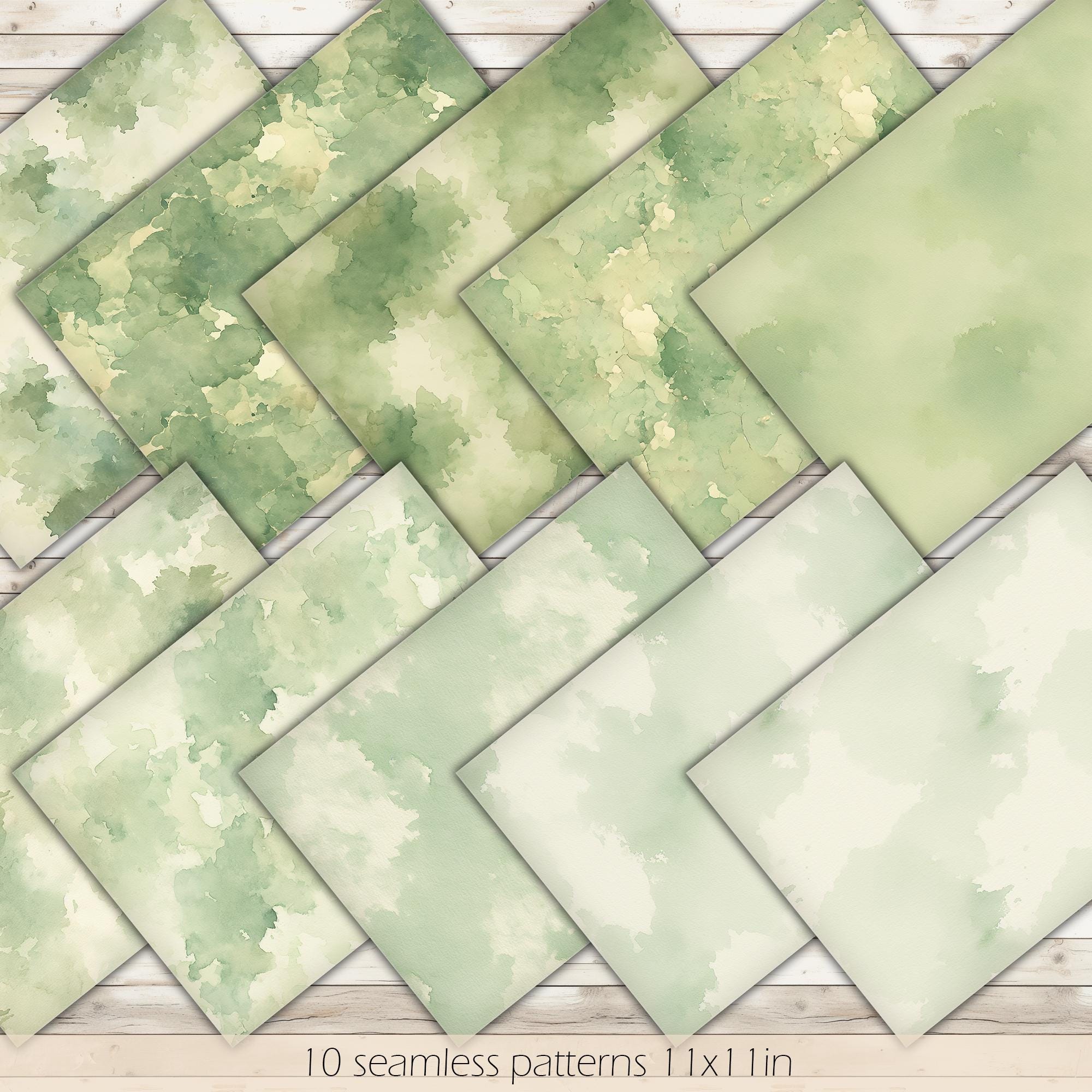 Sage Green Watercolor Paper Light Green Watercolor Digital Paper Sage ...