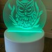 Owl Nightlight - LED Light (7 Colors) - Remote Included - Etsy