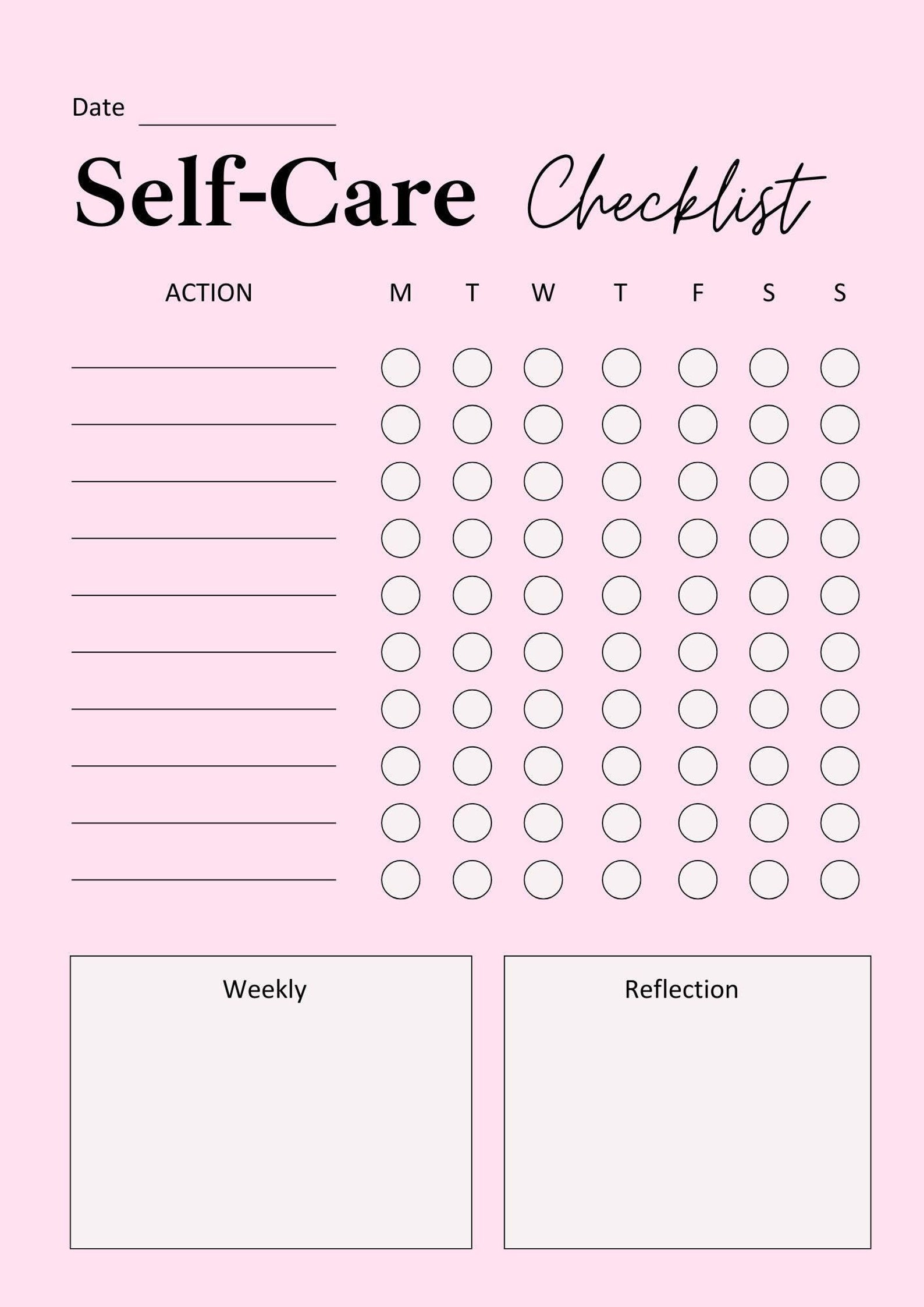 Self-care Habit Tracker | Daily Self-care & Wellness Tracker | Digital ...