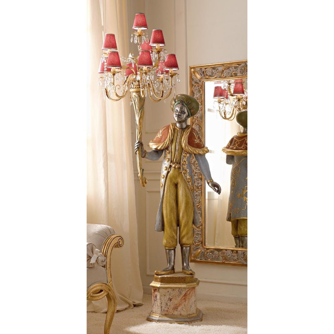 Classic Carved Handmade Statue Floor Lamp - Etsy