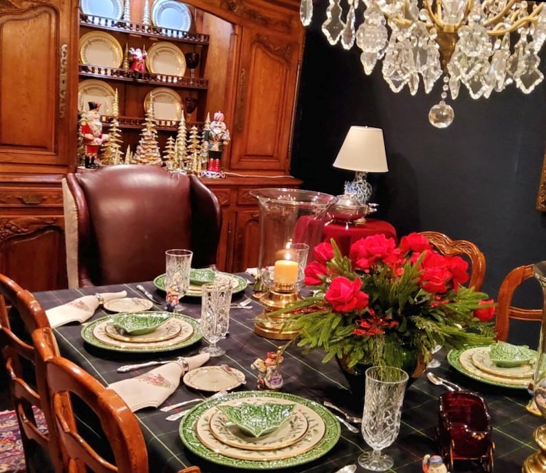 Custom Made Plaid Table Linens ANY SIZE or SHAPE Holiday Tablecloth ...