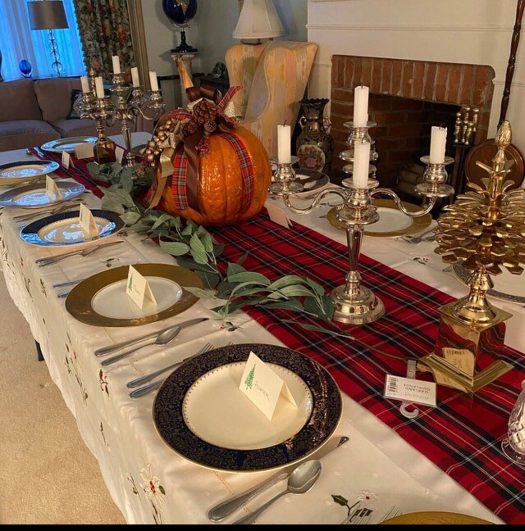 Custom Made Holiday Plaid Table Linens ANY SIZE or SHAPE Tablecloth ...