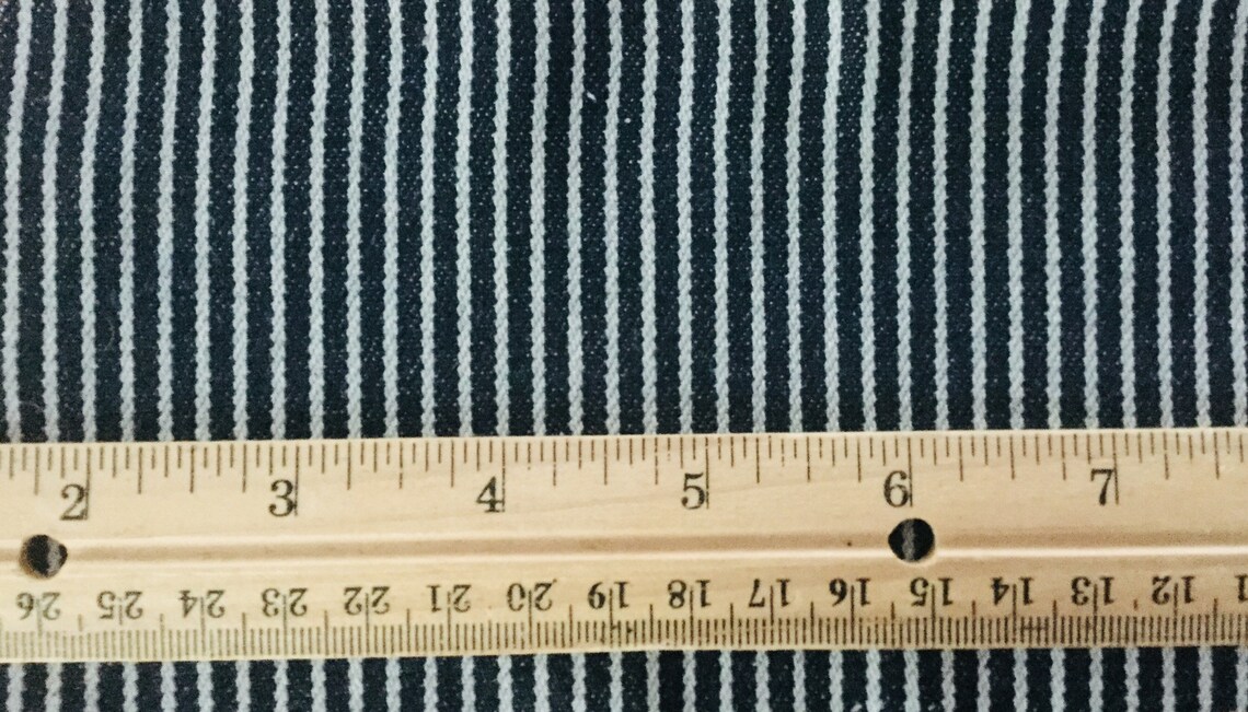 Hickory Stripe Fabric Blue White Railroad Denim Cotton Striped - Etsy
