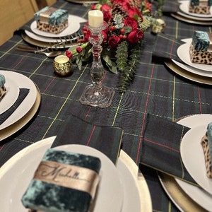 Custom Made Holiday Plaid Table Linens ANY SIZE or SHAPE Tablecloth ...