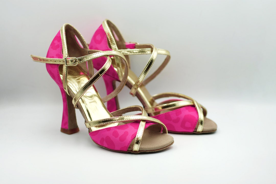 CARMEN Pink Satin Salsa Bachata Tango Latin Handmade Dancing Shoes - Etsy