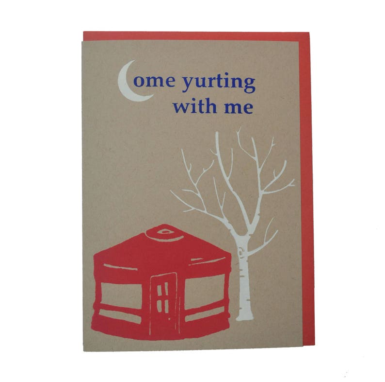 Yurt Camping, Screen Print Card, Camping Card, Adventure Card, 5x7 ...