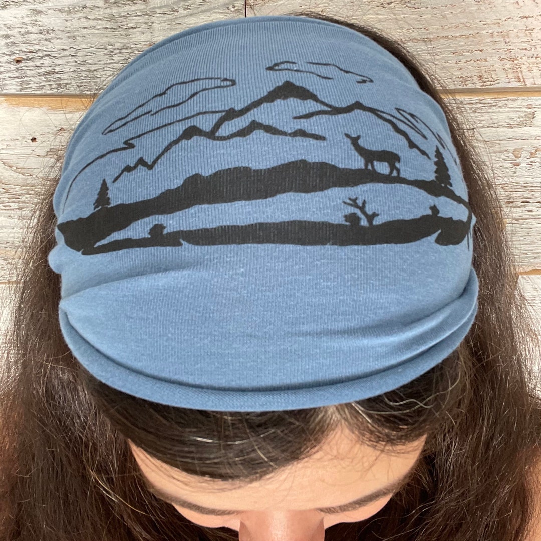 Feather, Headband, Slate Blue, Yoga Band, Hiking Band, Wide Band ...