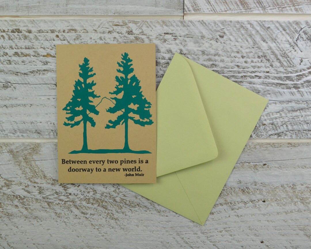 Two Pines John Muir Quote Wedding Blank Card Recycled Paper Compostable ...