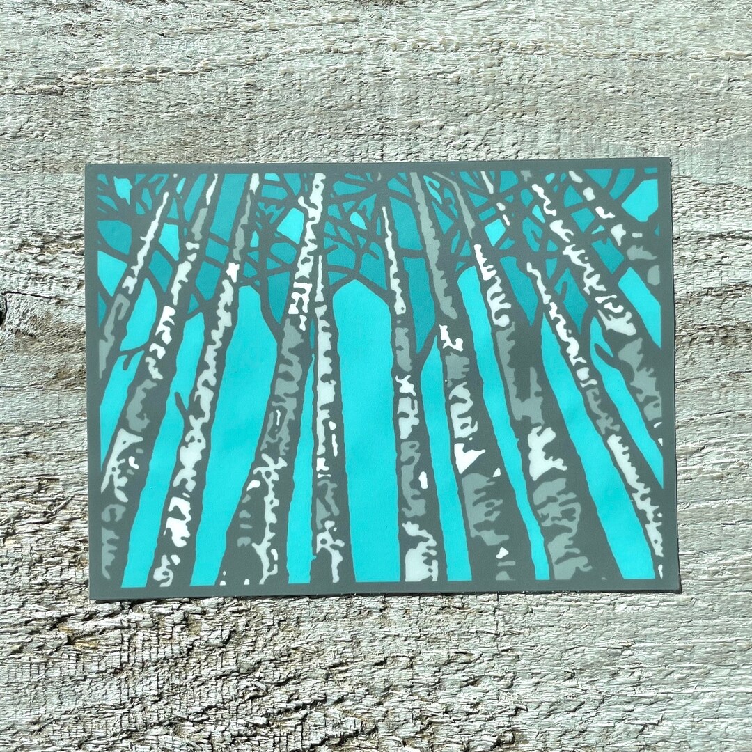 Birch Trees, Computer Sticker, Water Bottle Sticker, Honey Comb ...