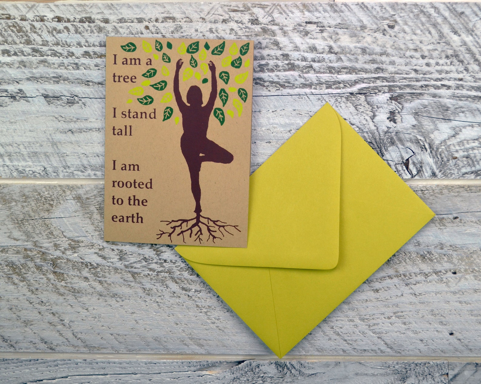 Yoga Card Tree Pose Mothers Day Blank Card Recycled Paper - Etsy