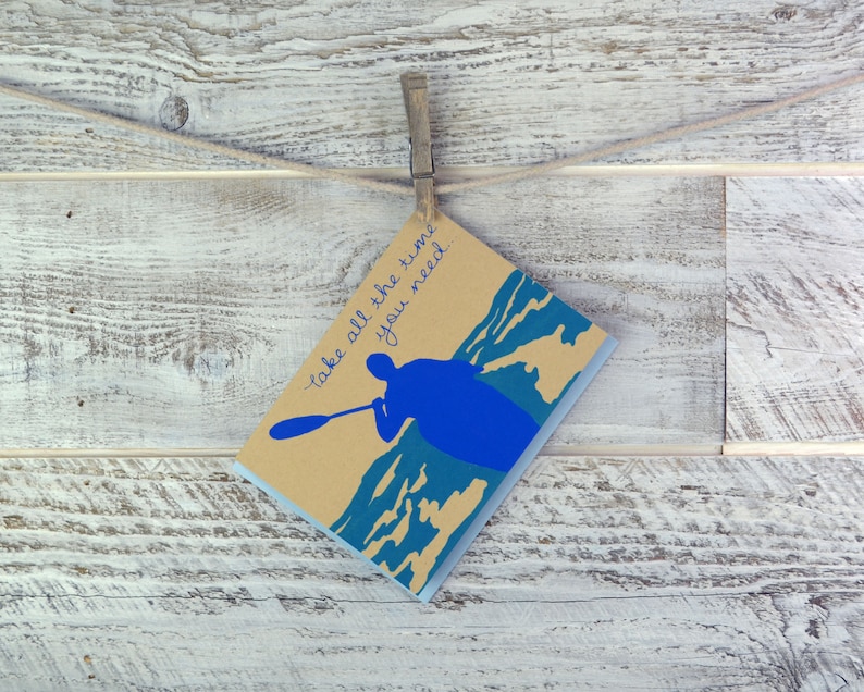 Kayak Sympathy Card Blank Card Recycled Paper Water Lover | Etsy